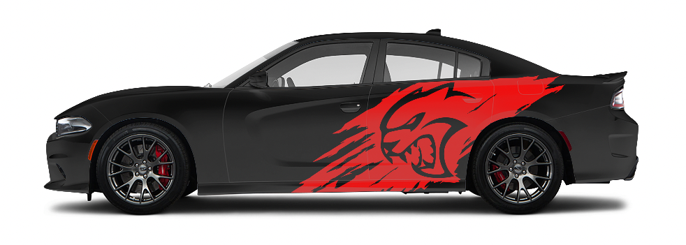 Dodge Hellcat - demonology hellcat classic decal — Get Vinyl Graphics